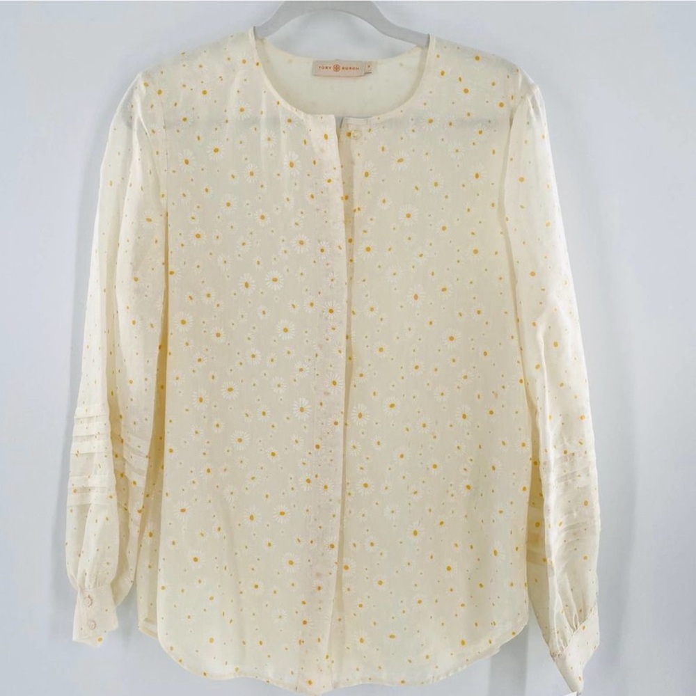 Tory Burch Daisy Hayden Yellow/Orange Top Size 8 - Gem